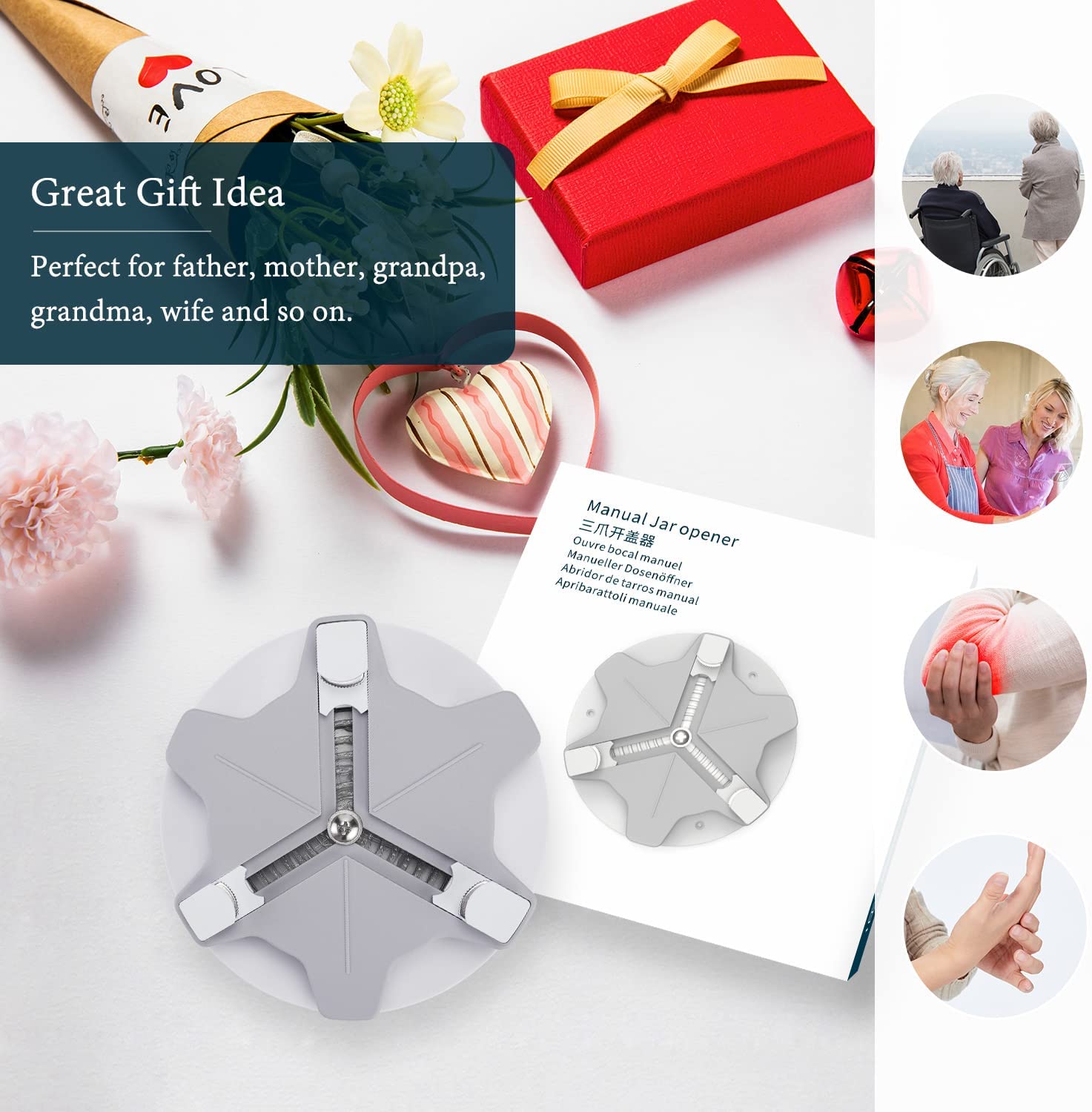 KITCHENDAO Jar Opener Under Cabinet for Weak Hands & Seniors with Arth | kitchendao